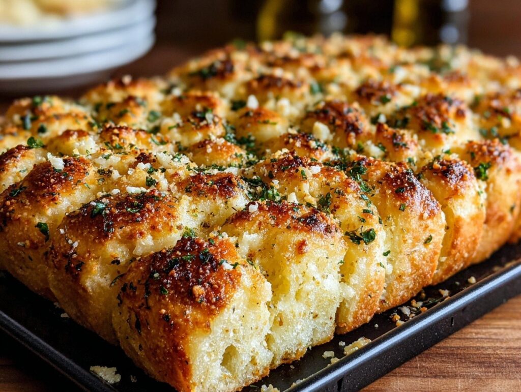 Garlic Parmesan Focaccia Bread, Light Cheesy Artisan Loaf ...