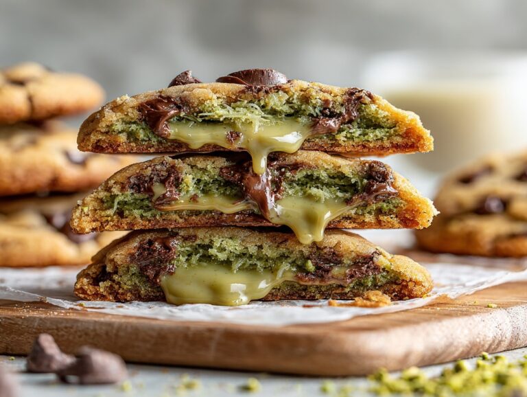 Dubai Chocolate Cookies (Pistachio Kunafa Stuffed!) - recipeinspired.com